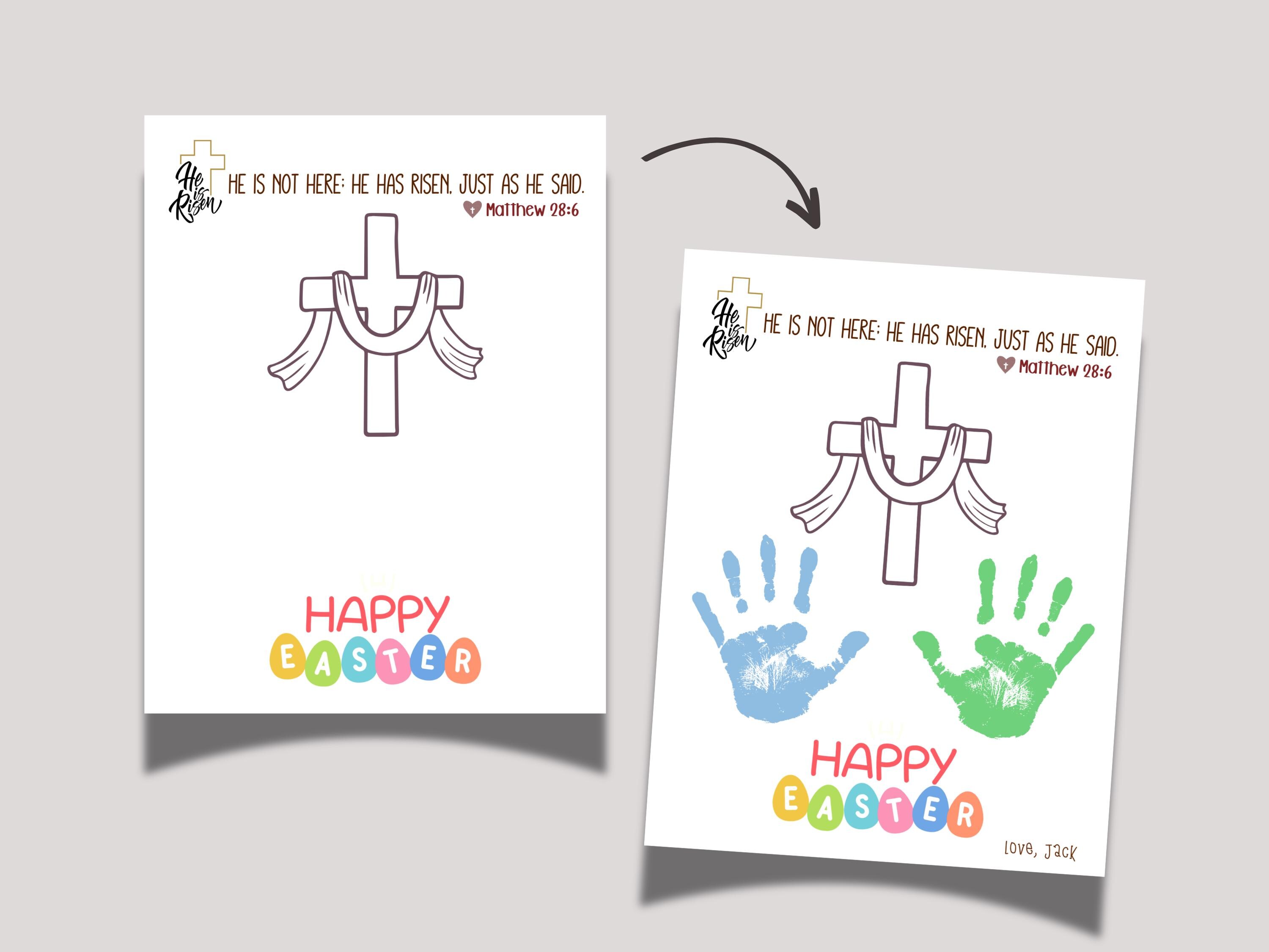 Christian Easter Handprint Craft Printable, DIY Religious Keepsake Art ...