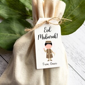 Editable Kids Eid Mubarak Gift Tags Printable, Custom Family Eid Gift ...