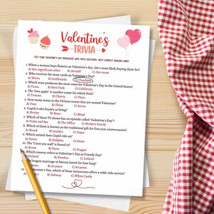 Valentine's Day Trivia Game Printable, Galentines Day Party Game ...