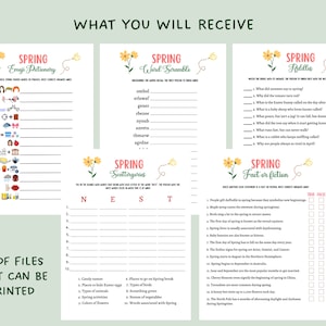 Spring Games Bundle Printable Spring Activities Adults & - Etsy