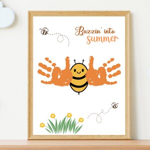 Summer Handprint Craft Printable, Footprint Art for Kids, Toddler ...