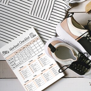 Workout Checklist Editable Daily Workout Routine Chart - Etsy
