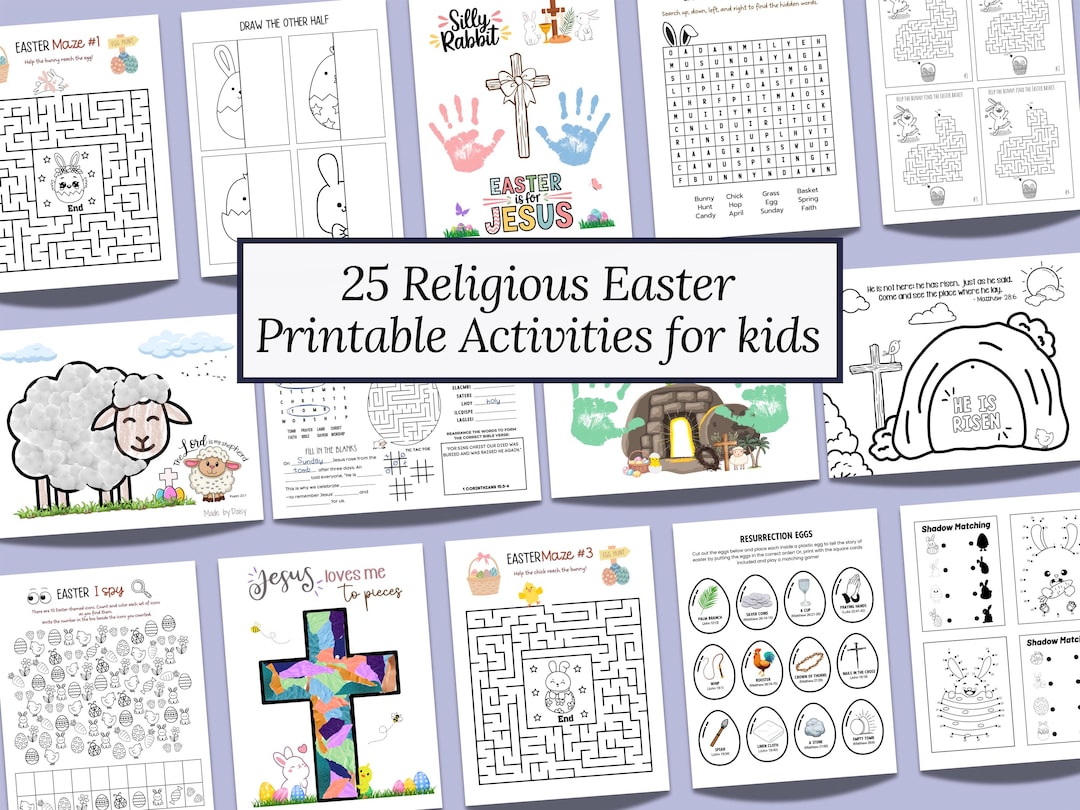 Christian Easter Activity Bundle Printable, Bible Story Crafts Games ...
