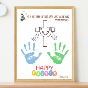 Christian Easter Handprint Craft Printable, DIY Religious Keepsake Art ...