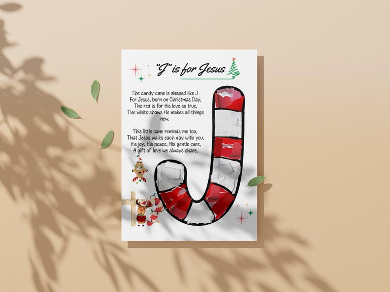 Candy Cane Tissue Paper Craft Printable, Christmas Sunday School ...