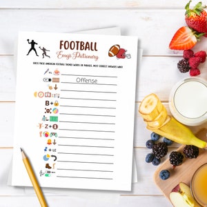 Football Emoji Pictionary Game Printable, Football Party Game, Office ...