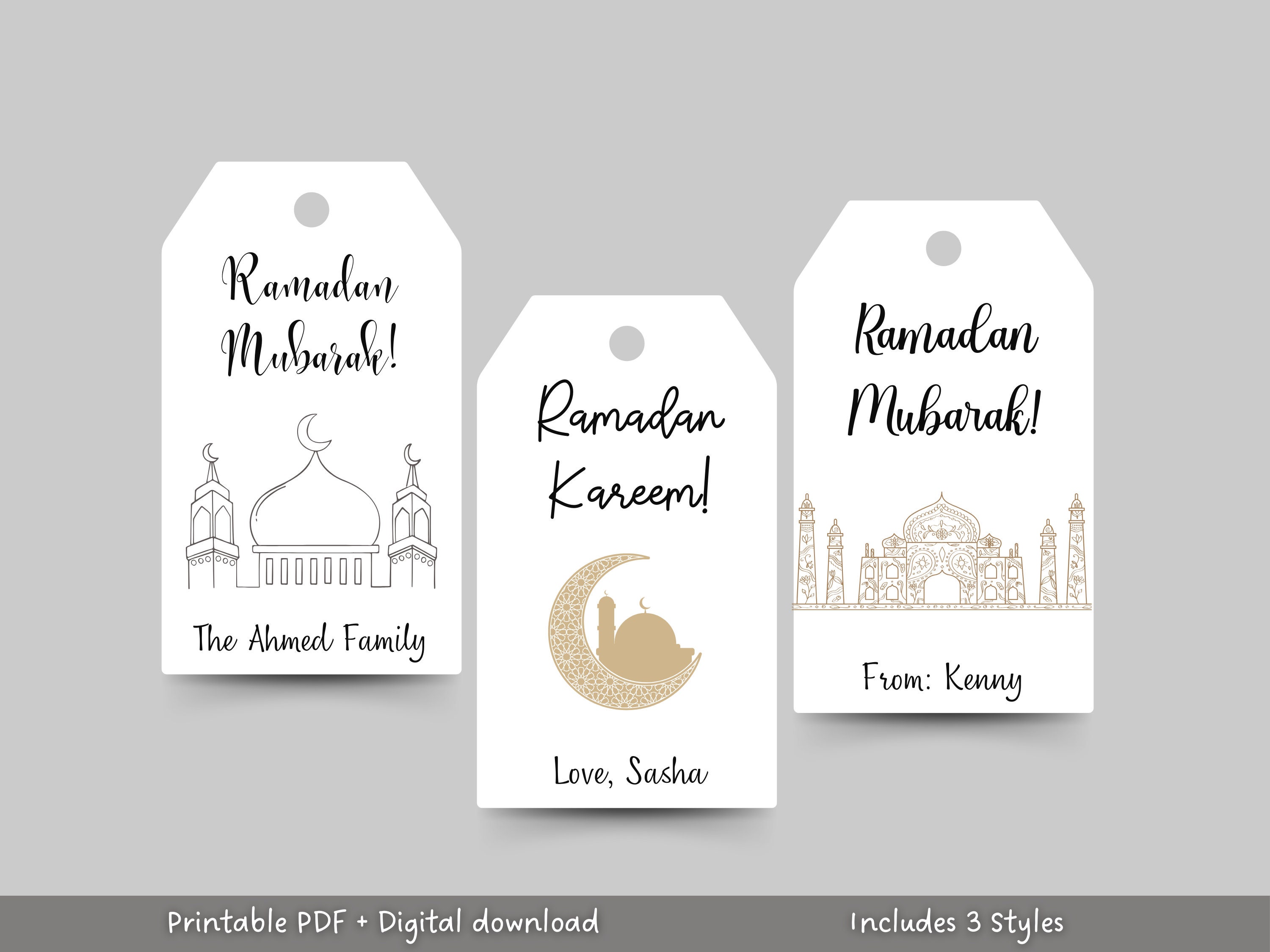 Editable Ramadan Mubarak Gift Tags Printable, Personalized Ramadan ...