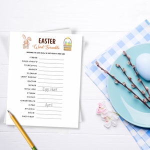 Easter Word Scramble Game Printable, Easter Party Game, Kids Easter ...