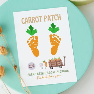 Carrot Patch Easter Footprint Craft for Kids Printable, DIY Spring Feet ...