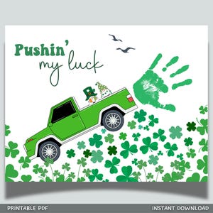 St Patricks Day Clover Handprint Craft Printable, DIY March Shamrock ...