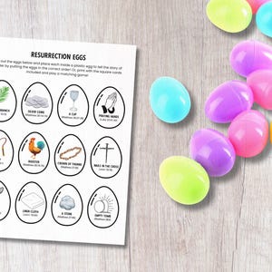 Easter Story Resurrection Eggs Printable for Kids, Holy Week Cards ...