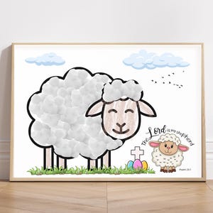 Easter Sheep Lamb Craft Printable Template, DIY Art Religious Keepsake ...