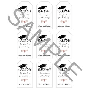 Custom Graduation Gift Tags, Personalized Graduation Tags, Congrats ...