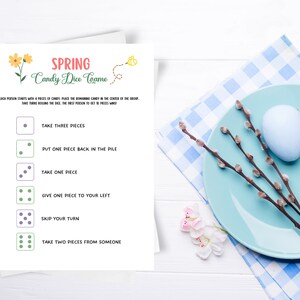 Spring Candy Dice Game Printable Spring Activity Adults & - Etsy