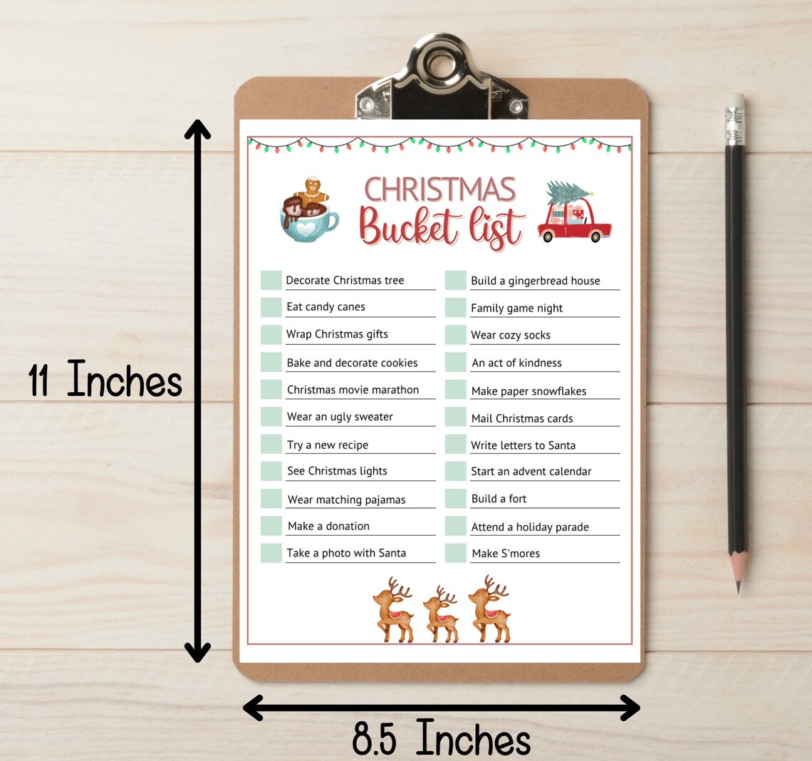 Christmas Bucket List Editable Printable Custom Bucket List - Etsy