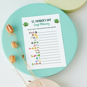 St Patricks Day Emoji Pictionary Game Printable, St Patricks Day Party ...