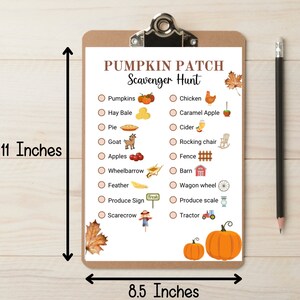 Pumpkin Patch Scavenger Hunt Printable Fall Neighborhood - Etsy