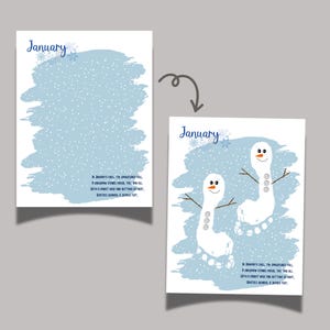 January Handprint Footprint Crafts Printable, DIY Art Kids Preschool ...