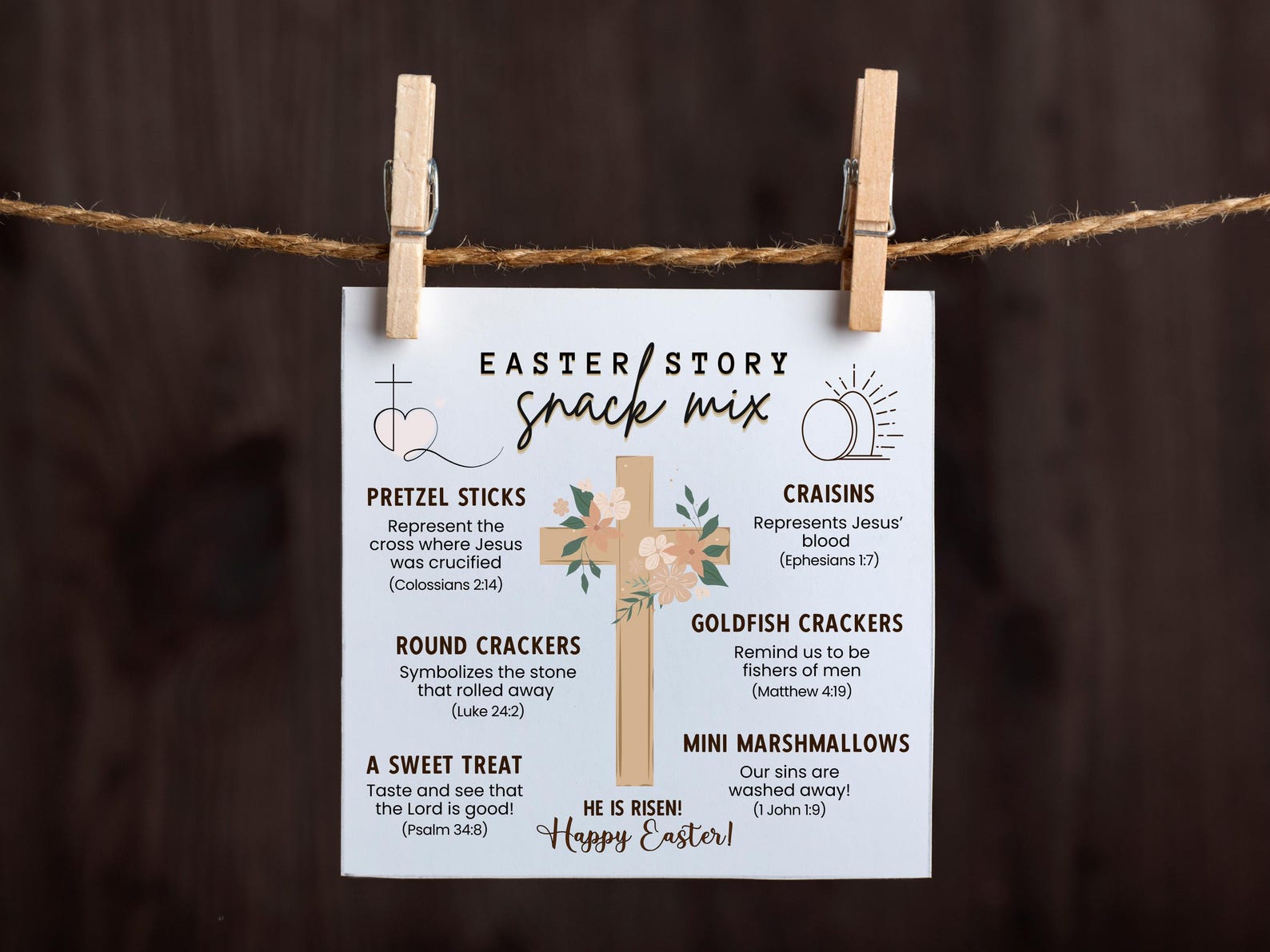 Easter Story Snack Mix Printable Holy Week Treat Basket Gift Tags ...