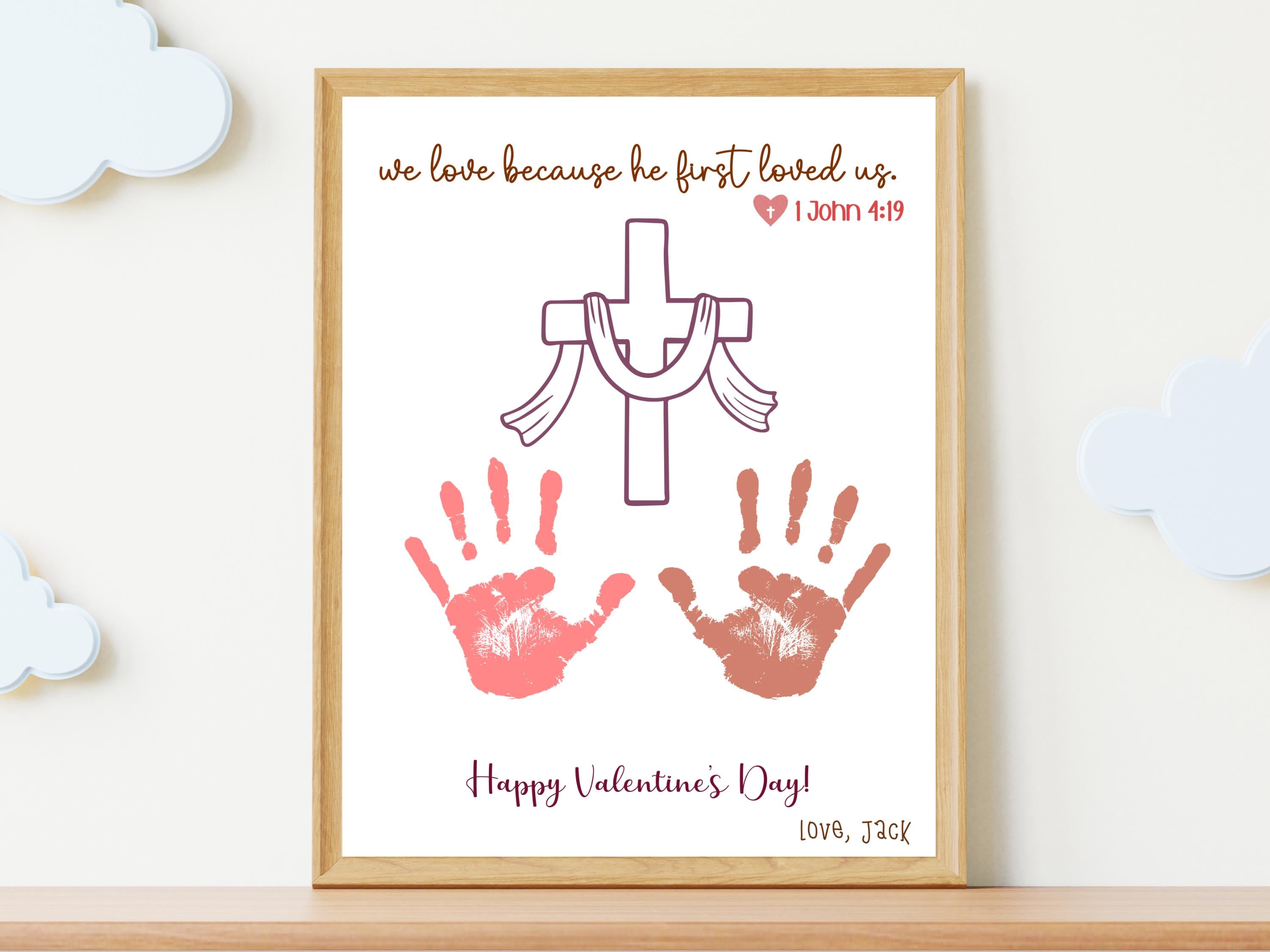 Handprint Bible Verse Craft Printable, Valentine’s Day Christian Art ...