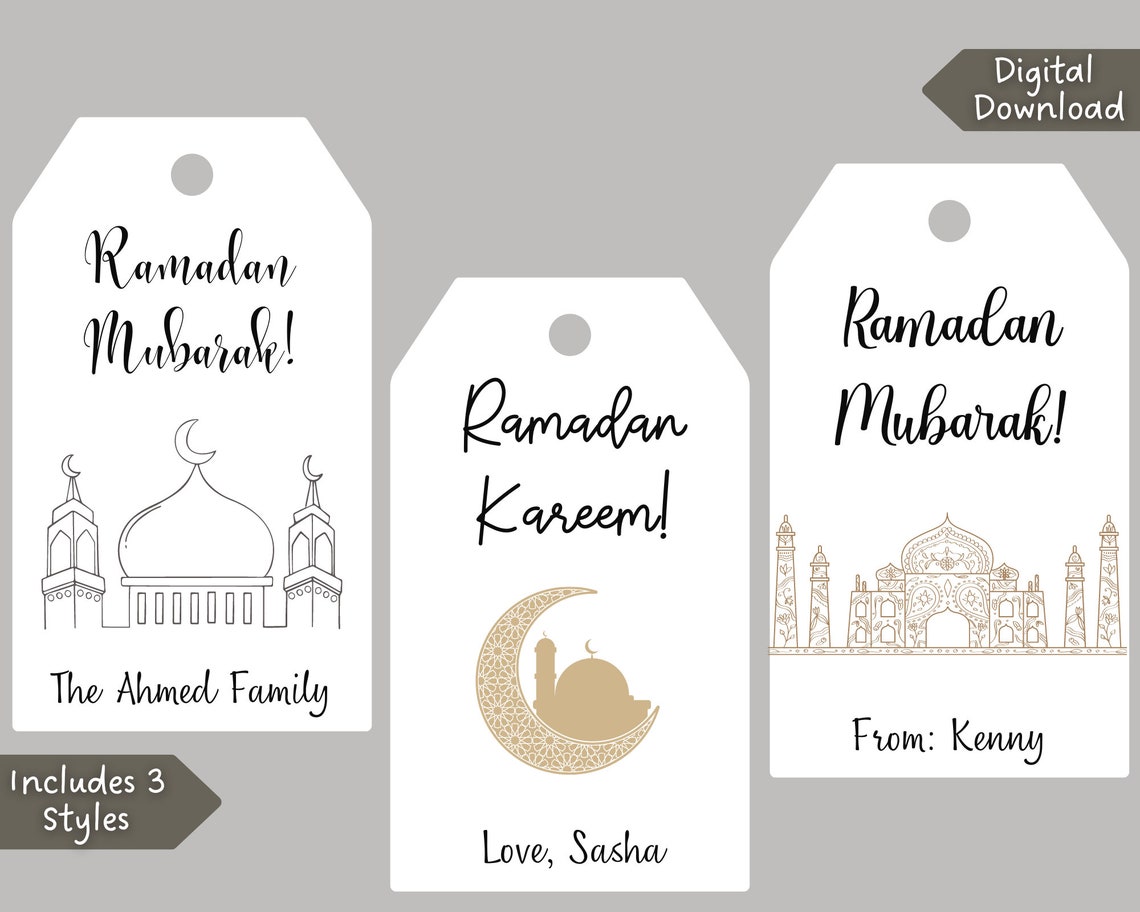 Editable Ramadan Mubarak Gift Tags Printable Personalized - Etsy