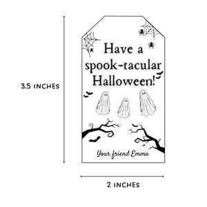 Halloween Favor Tags Printable Template, Editable Halloween Party Gift ...