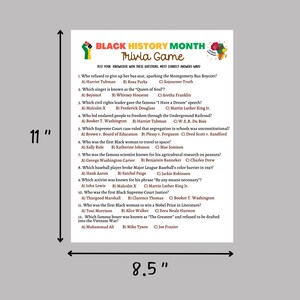 Black History Month Trivia Game Printable Historical African American ...
