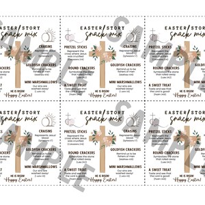 Easter Story Snack Mix Printable Holy Week Treat Basket Gift Tags ...