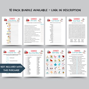 What’s Your Summer Name Game Printable, Pool Party Games, Summer Camp ...