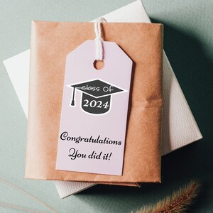 Graduation Gift Tags Printable, Class of 2024 Grad Tags, Congrats Grad ...