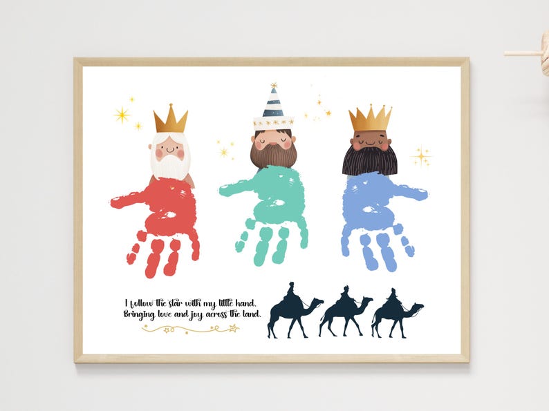 Three Kings Star Christmas Handprint Craft Printable for Kids DIY ...