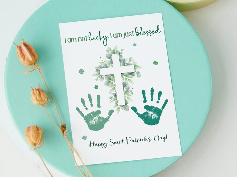 St. Patricks Day Christian Handprint Craft Printable, DIY Bible Art ...