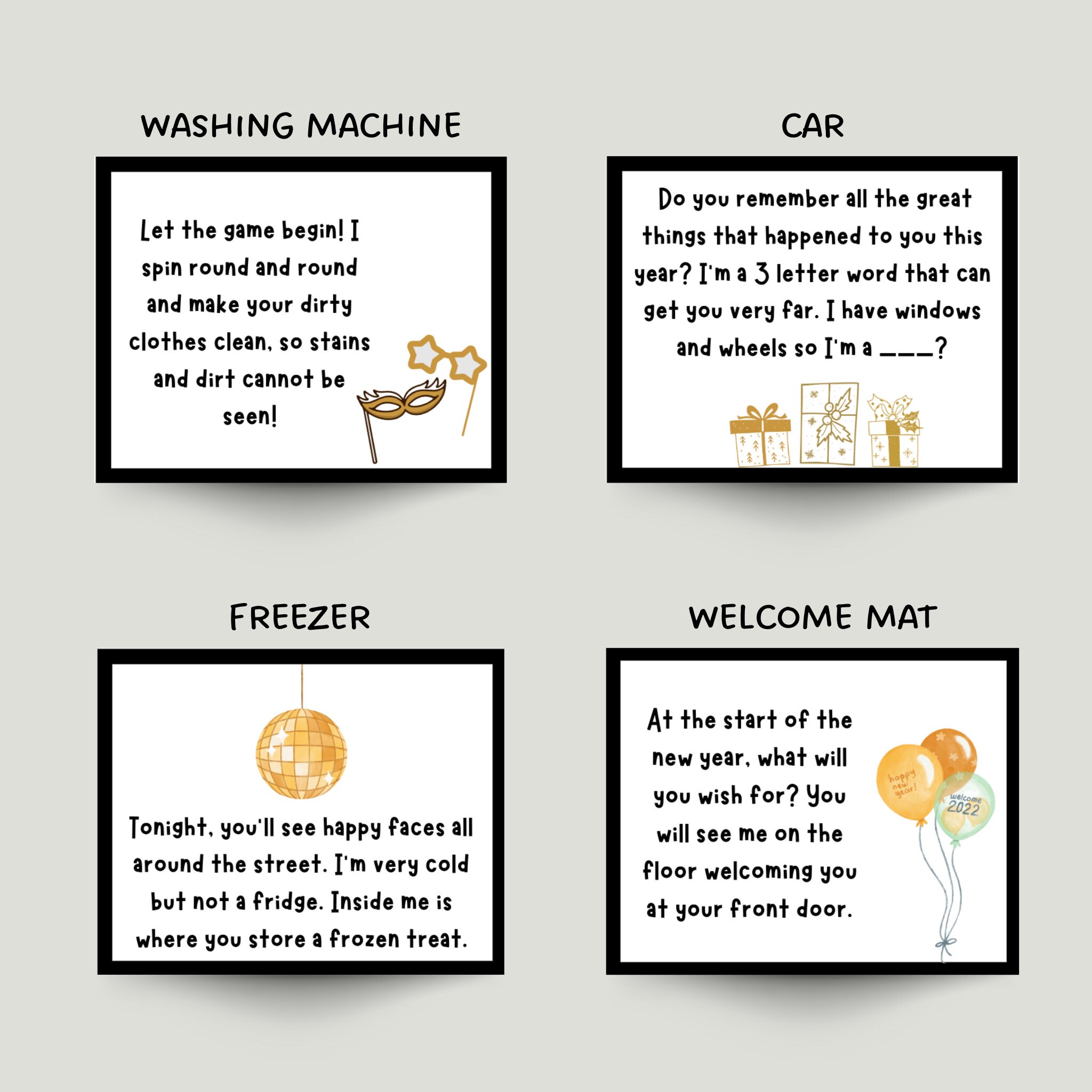 New Years Eve Scavenger Hunt Printable, New Year's Eve Treasure Hunt ...