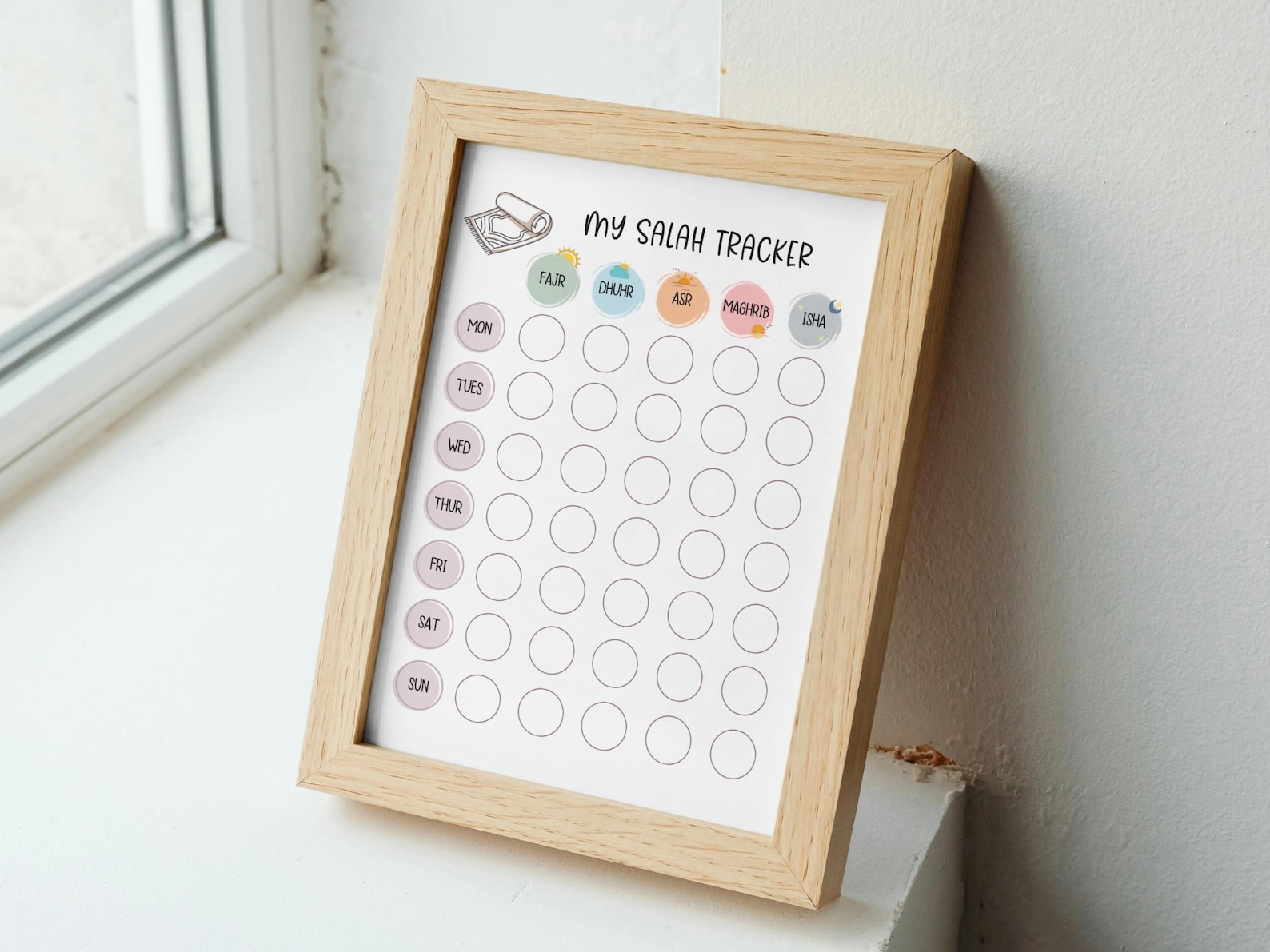 Islamic Salah Weekly Tracker Printable for Kids, Muslim Children Daily ...