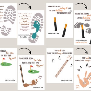 Father's Day Handprint & Footprint Art Printable Gift for - Etsy