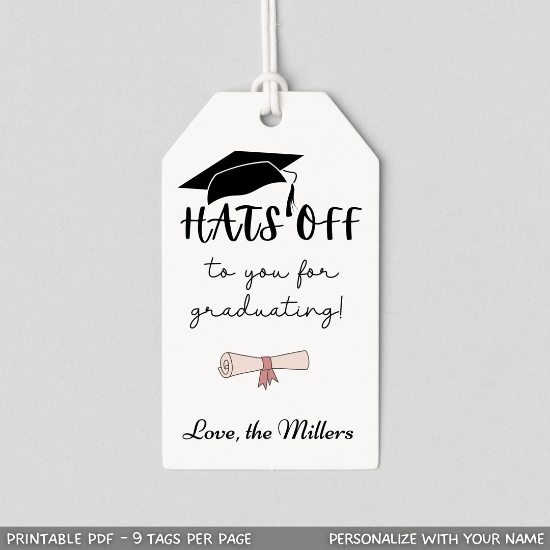 Custom Graduation Gift Tags, Personalized Graduation Tags, Congrats ...