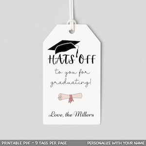 Custom Graduation Gift Tags, Personalized Graduation Tags, Congrats ...