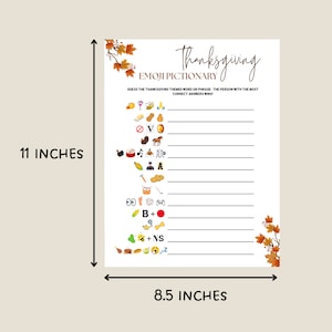 Thanksgiving Emoji Pictionary Game Printable, Friendsgiving Party Game ...