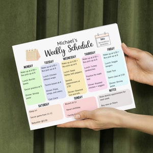 Kids Weekly Planner Printable, Editable Weekly Schedule Kids, Weekly ...