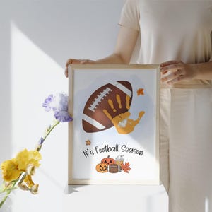Football Handprint Craft Printable Fall Activity DIY Sports Footprint ...