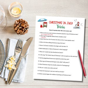 Christmas in July Games Printable, Summer Christmas Party, Fun Family ...