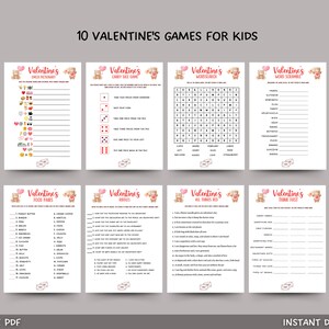 Valentine's Day Game Bundle for Kids Printable, Valentines Kid Games ...