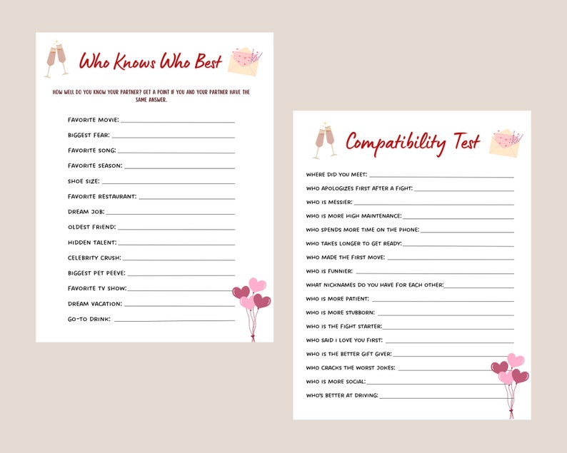 Couple Games Printable Date Night Games Marriage Anniversary - Etsy