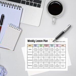 Weekly Lesson Plan Printable Editable Weekly School Schedule - Etsy