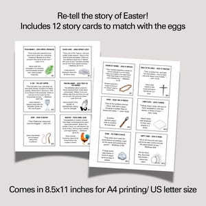 Easter Story Resurrection Eggs Printable for Kids, Holy Week Cards ...
