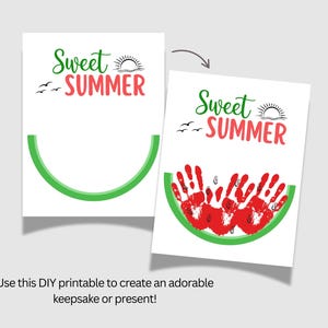 Watermelon Summer Handprint Craft Printable, DIY Art Project for Kids ...