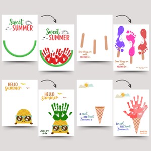 Summer Handprint Craft Printable, Footprint Art for Kids, Toddler ...