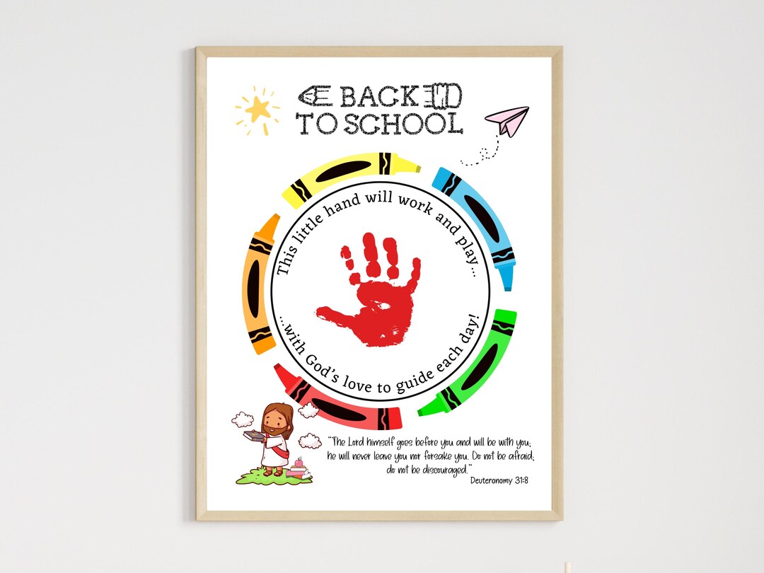 First Day of School Christian Handprint Craft Printable, Sunday School ...