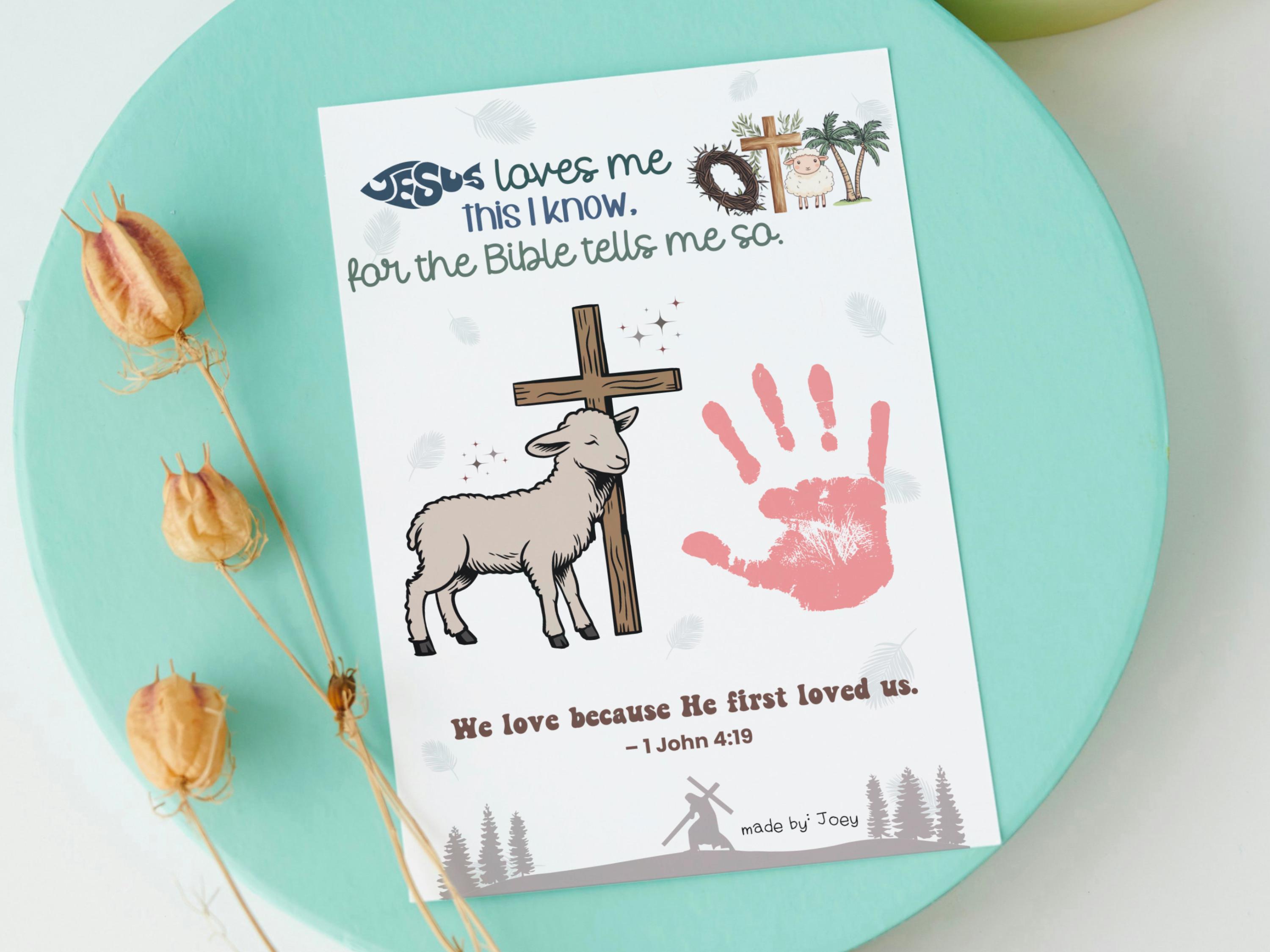Easter Handprint Craft Printable, Personalized Gift DIY Religious ...