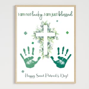 St. Patricks Day Christian Handprint Craft Printable, DIY Bible Art ...